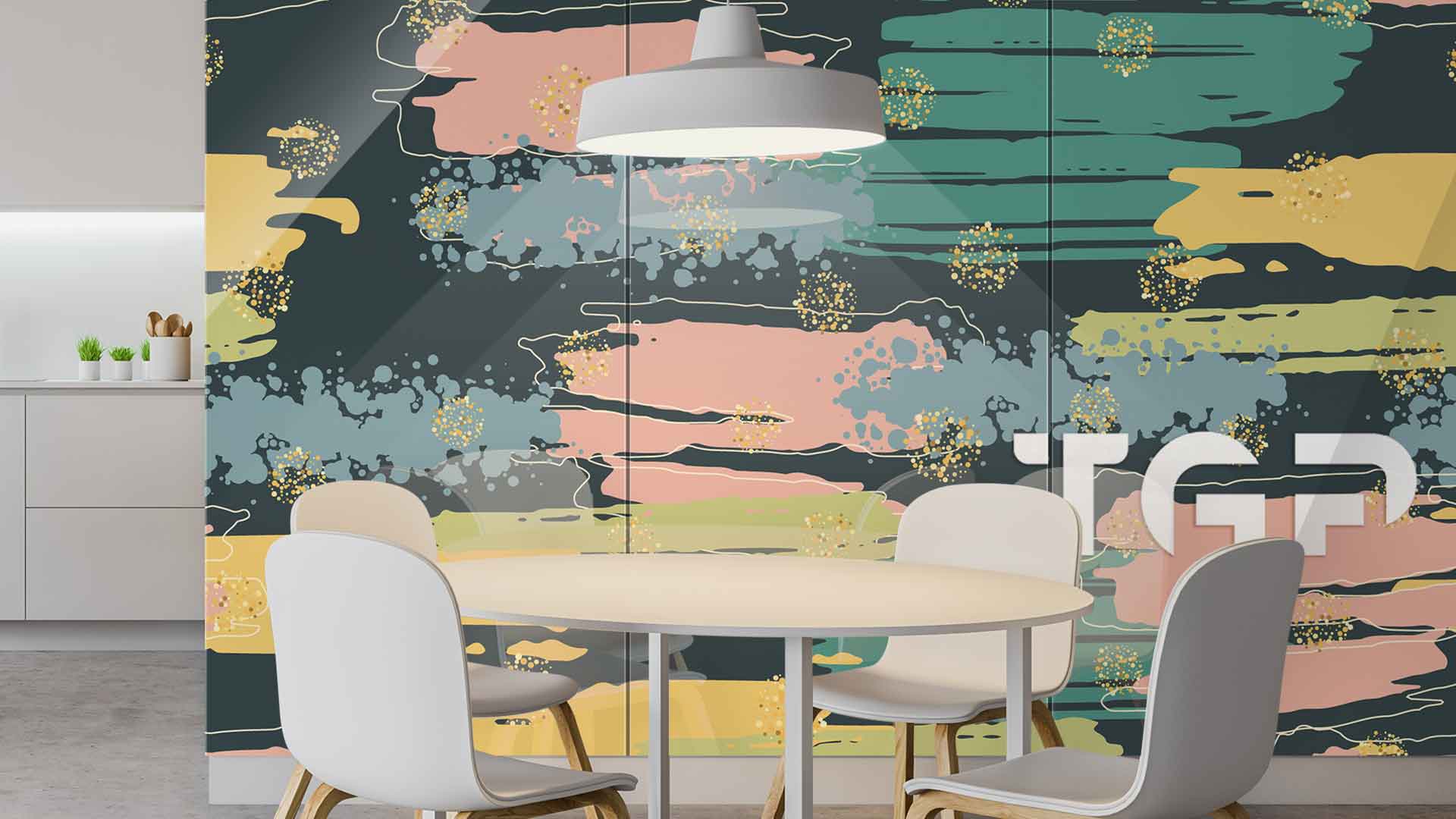 WLP013 Kitchen splashback ceramic printed glass - Cerapixel by TGP